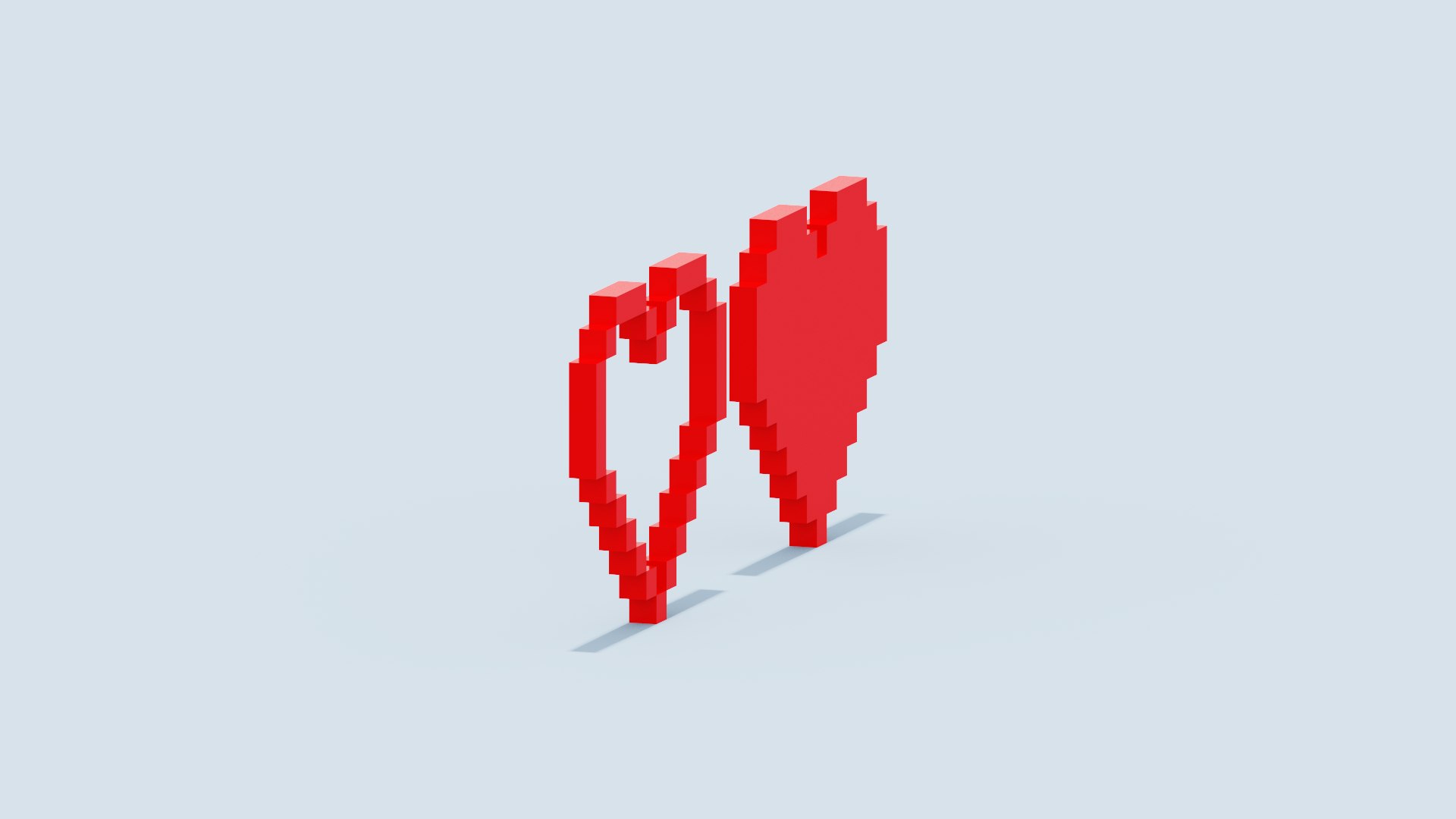 Heart Pixel Icons Model - TurboSquid 2184480
