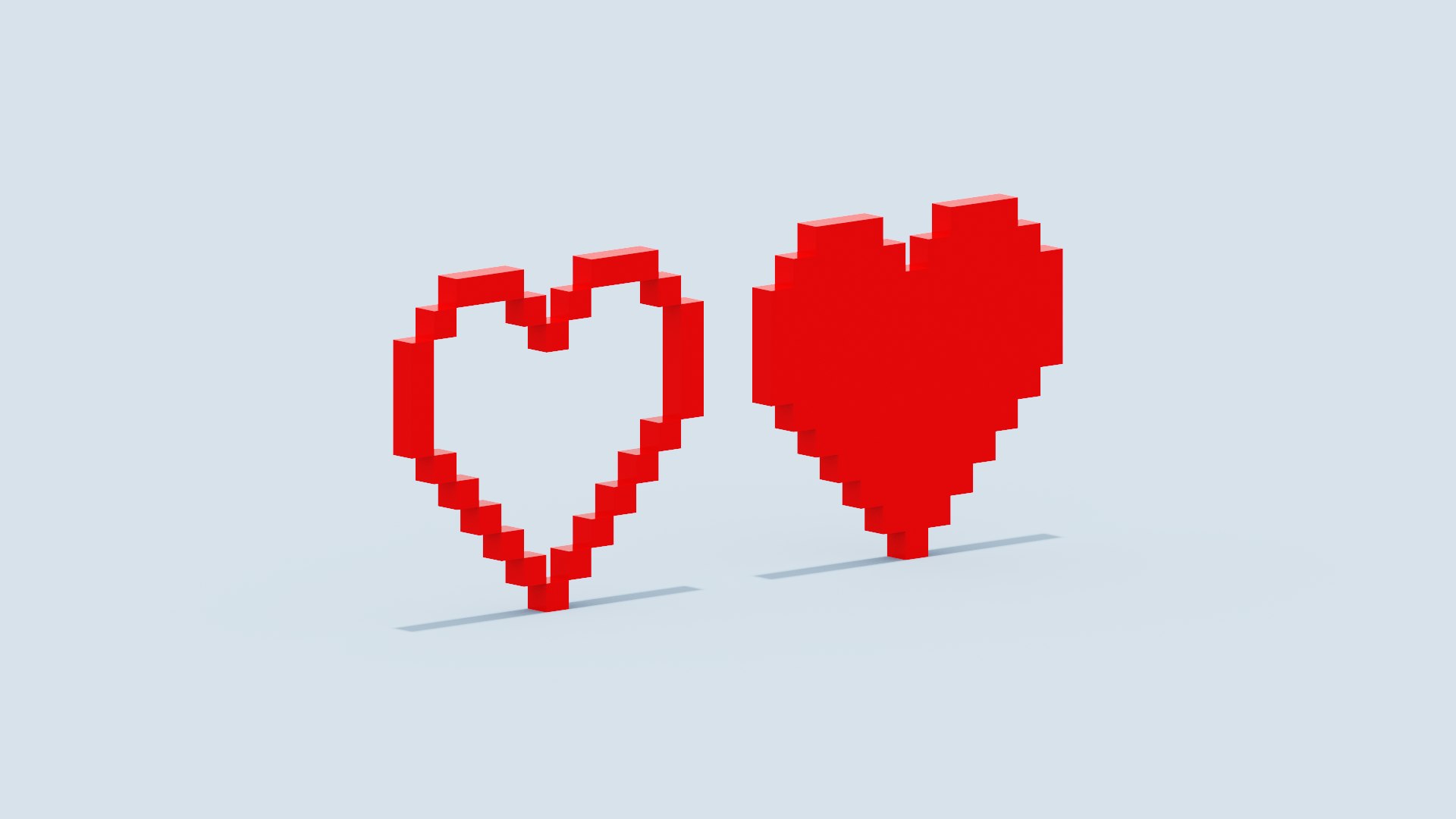 Heart Pixel Icons Model - TurboSquid 2184480