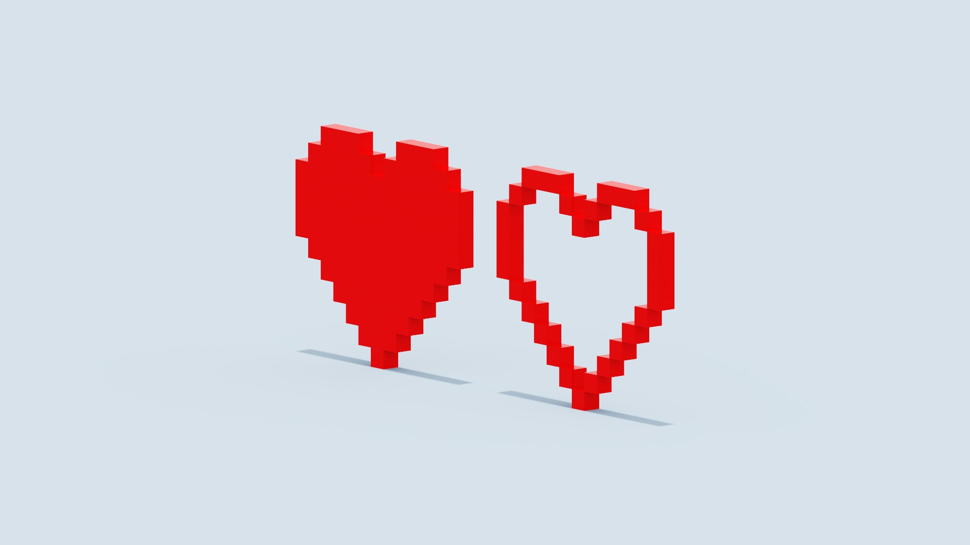 Heart Pixel Icons Model - TurboSquid 2184480