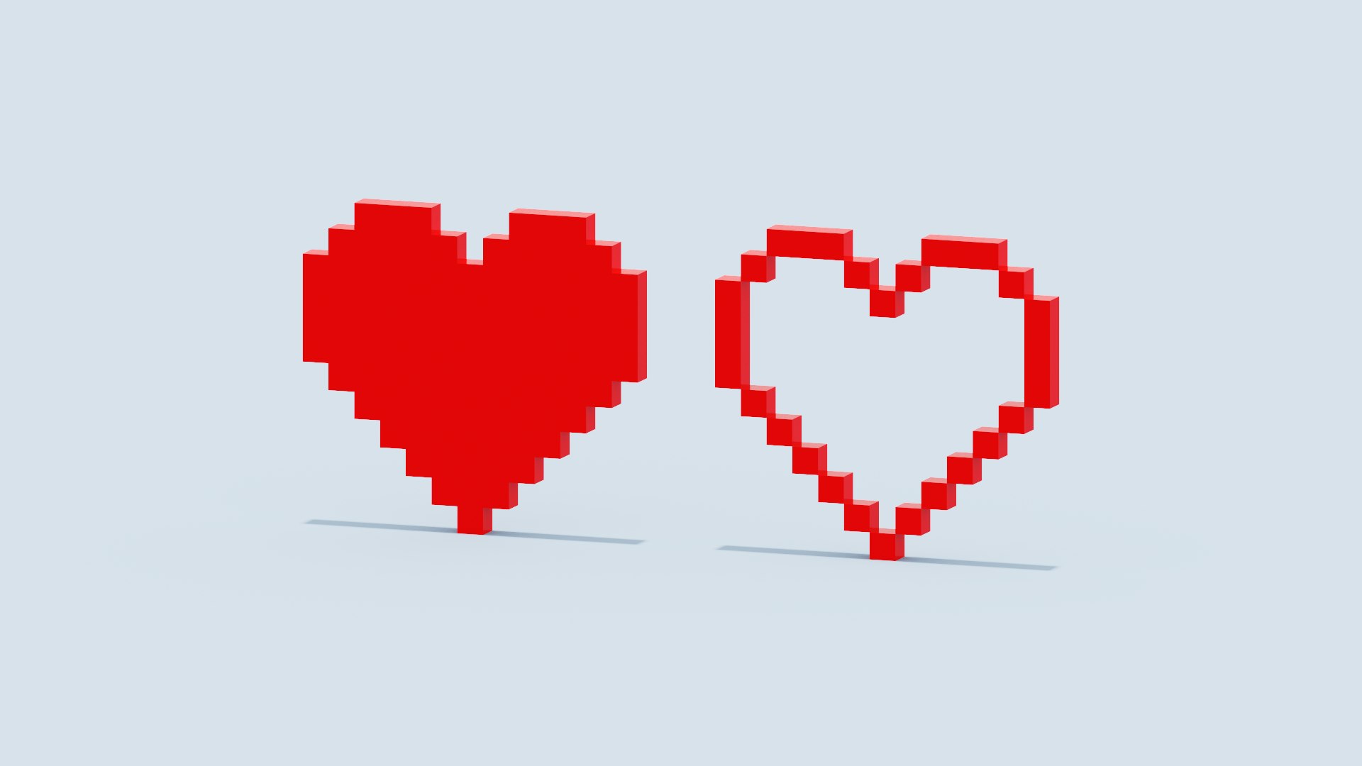 Heart Pixel Icons Model - TurboSquid 2184480