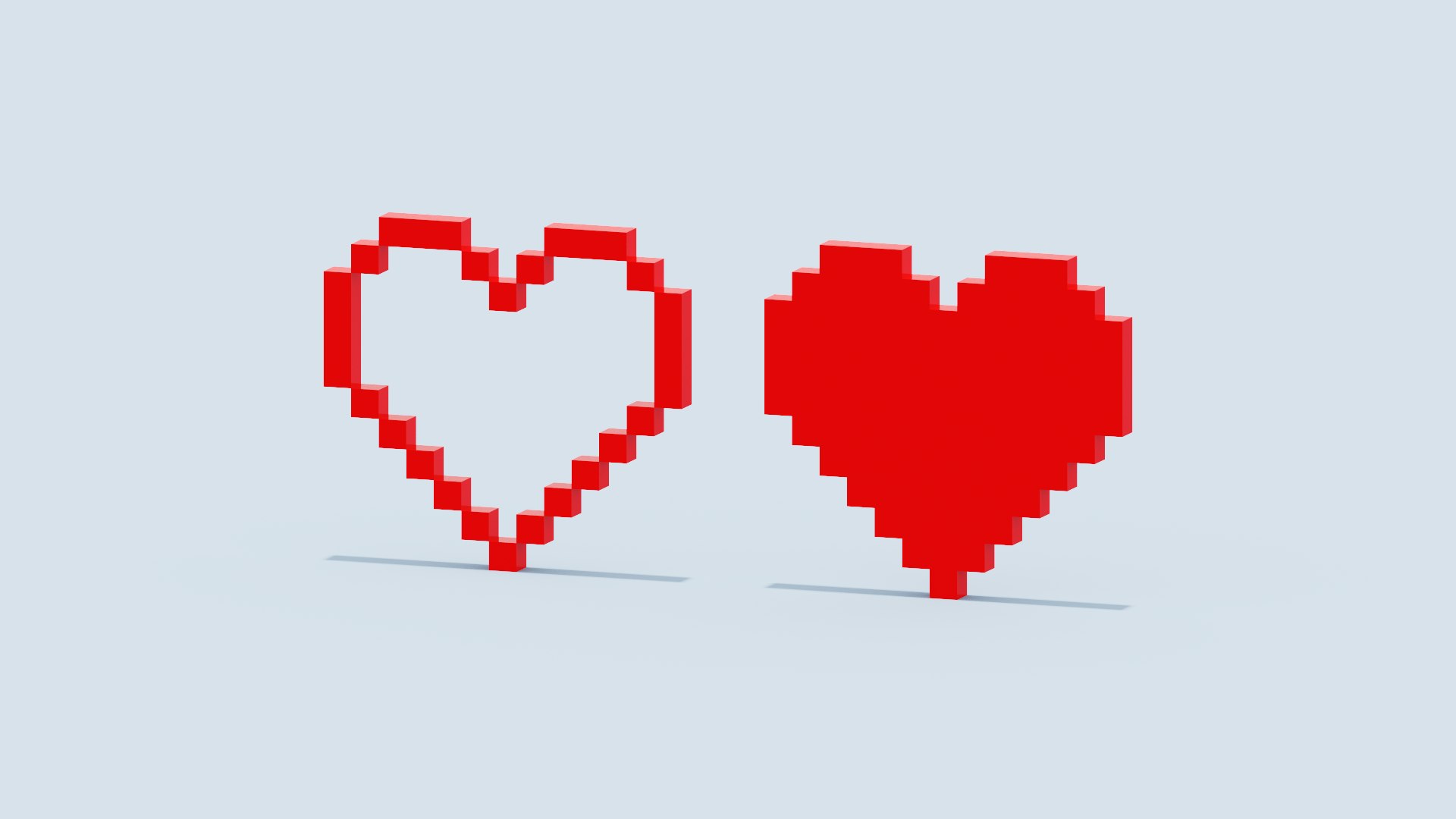 Heart Pixel Icons Model - TurboSquid 2184480