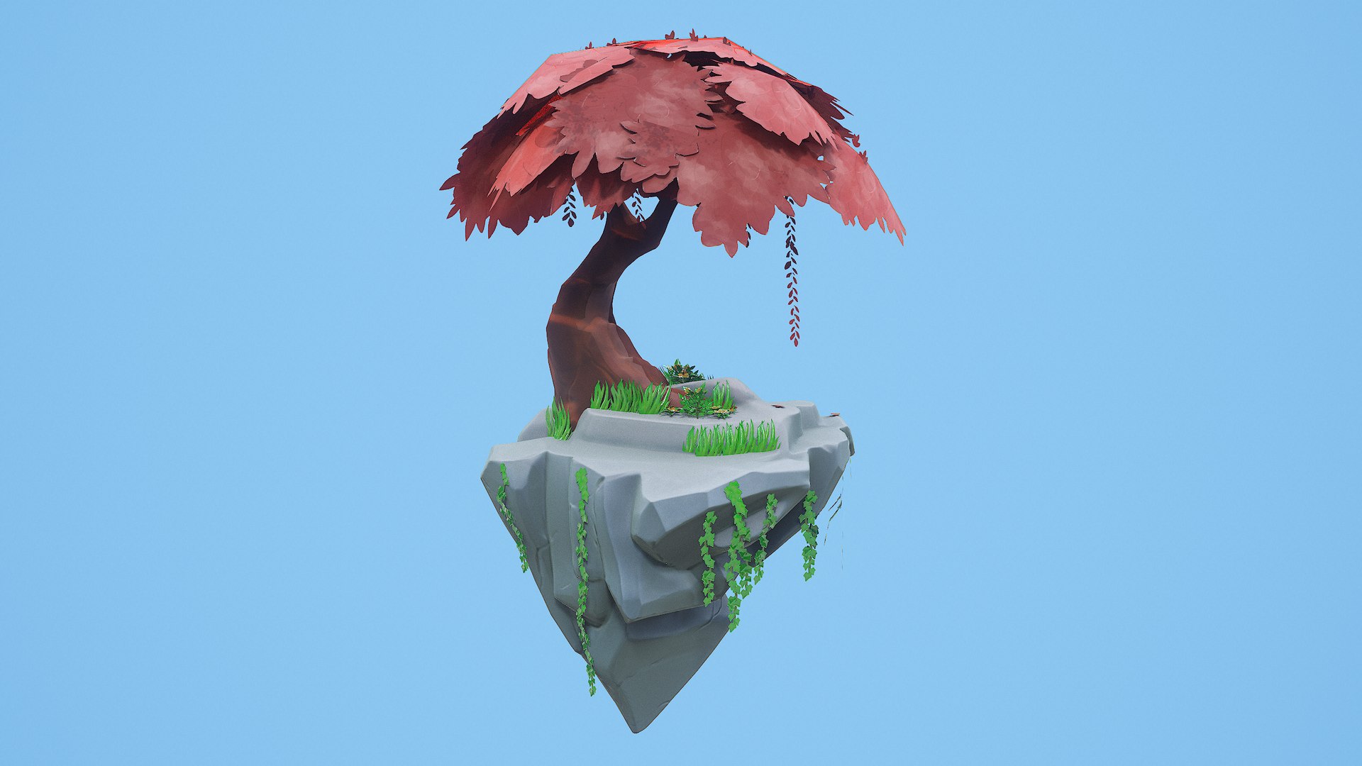 Floating Island Cartoon 01 Model - TurboSquid 1944288