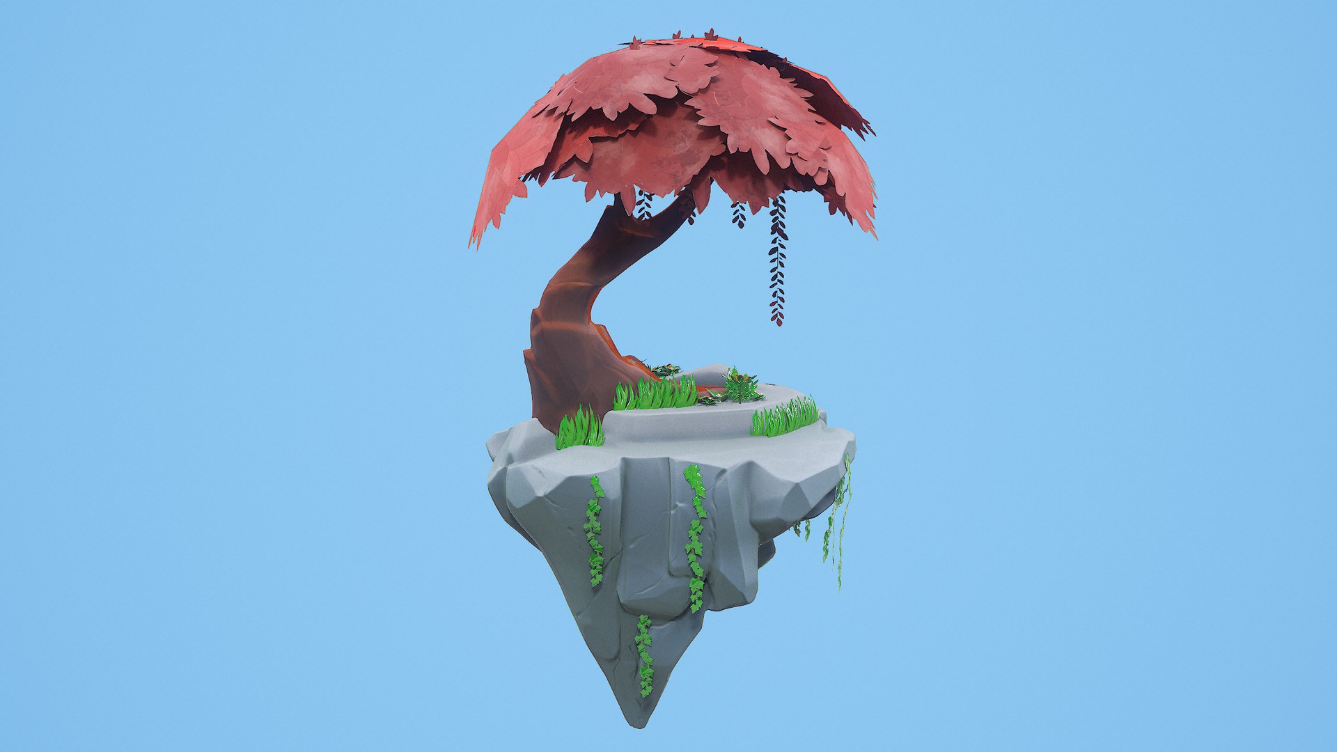 Floating Island Cartoon 01 Model - TurboSquid 1944288