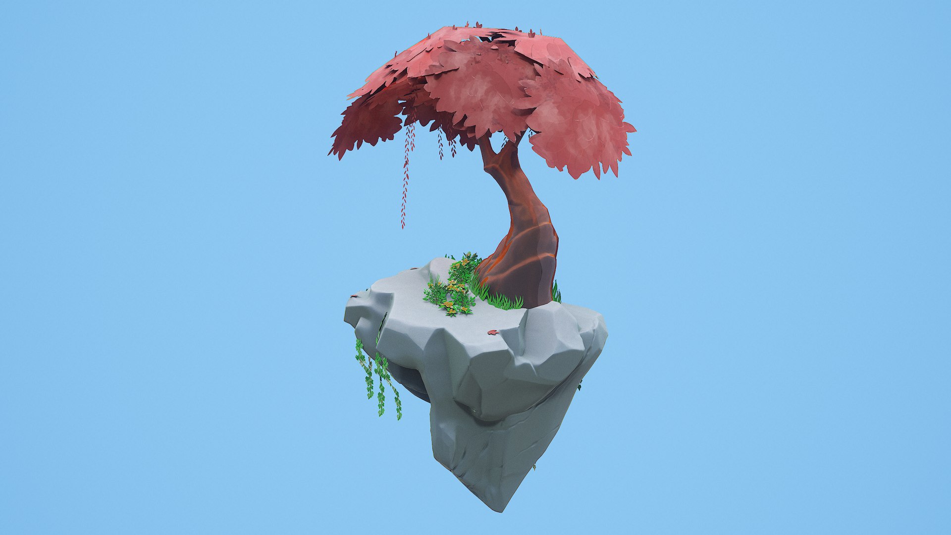 Floating Island Cartoon 01 Model - TurboSquid 1944288