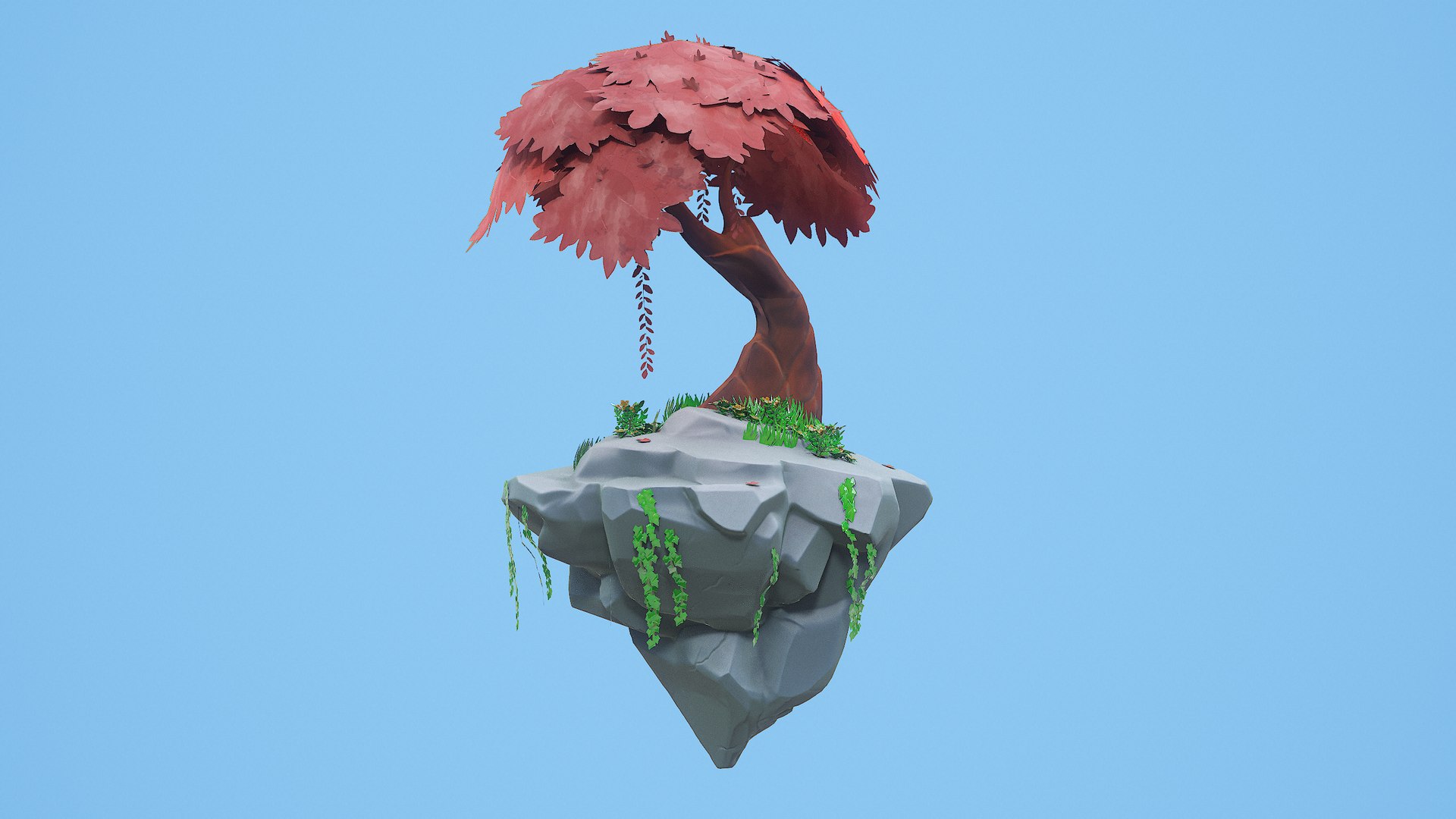 Floating Island Cartoon 01 Model - TurboSquid 1944288