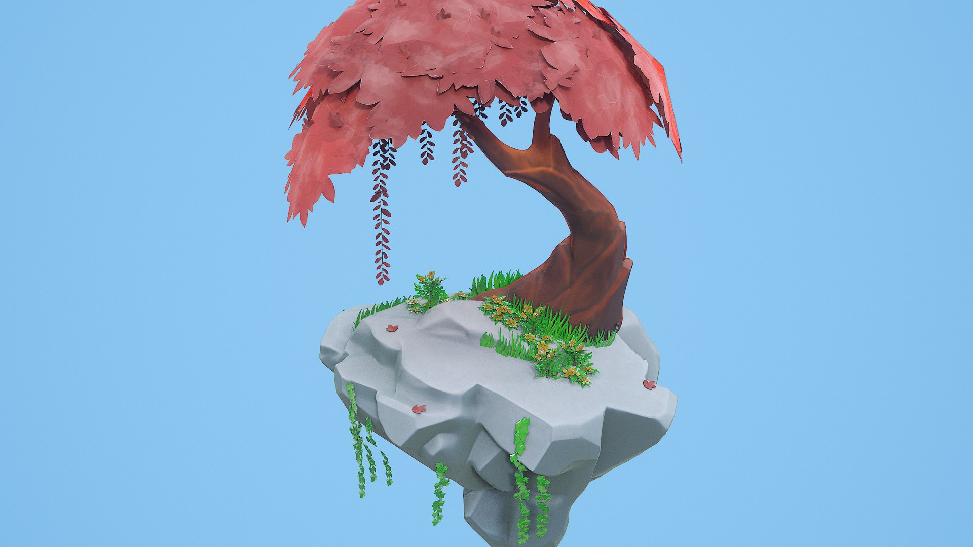 Floating Island Cartoon 01 Model - TurboSquid 1944288