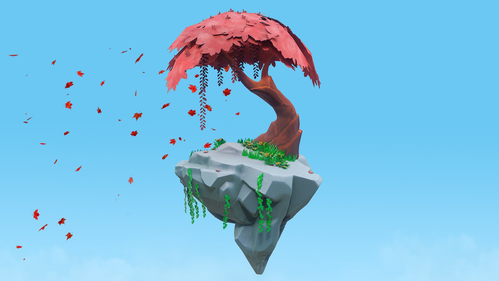 Floating Island Cartoon 01 Model - TurboSquid 1944288