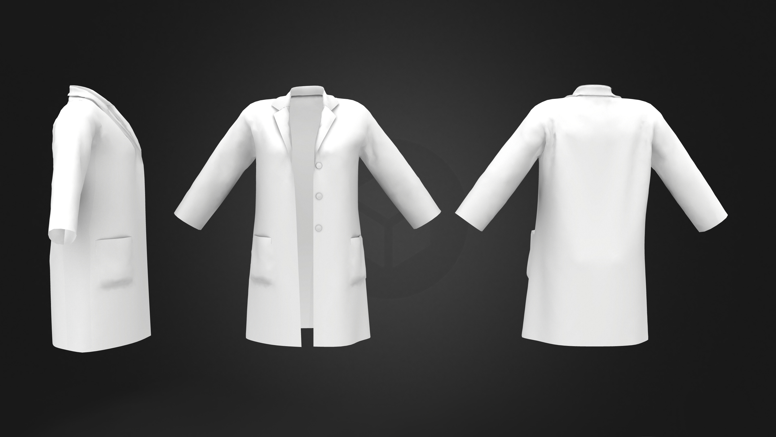 Ladies Lab Coat 3D model - TurboSquid 1760249