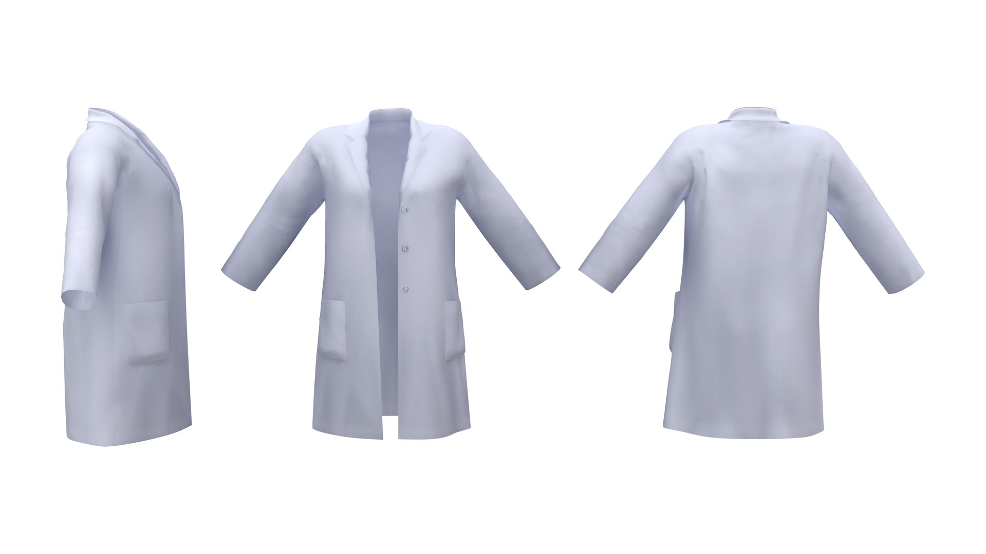 Ladies Lab Coat 3D Model - TurboSquid 1760249