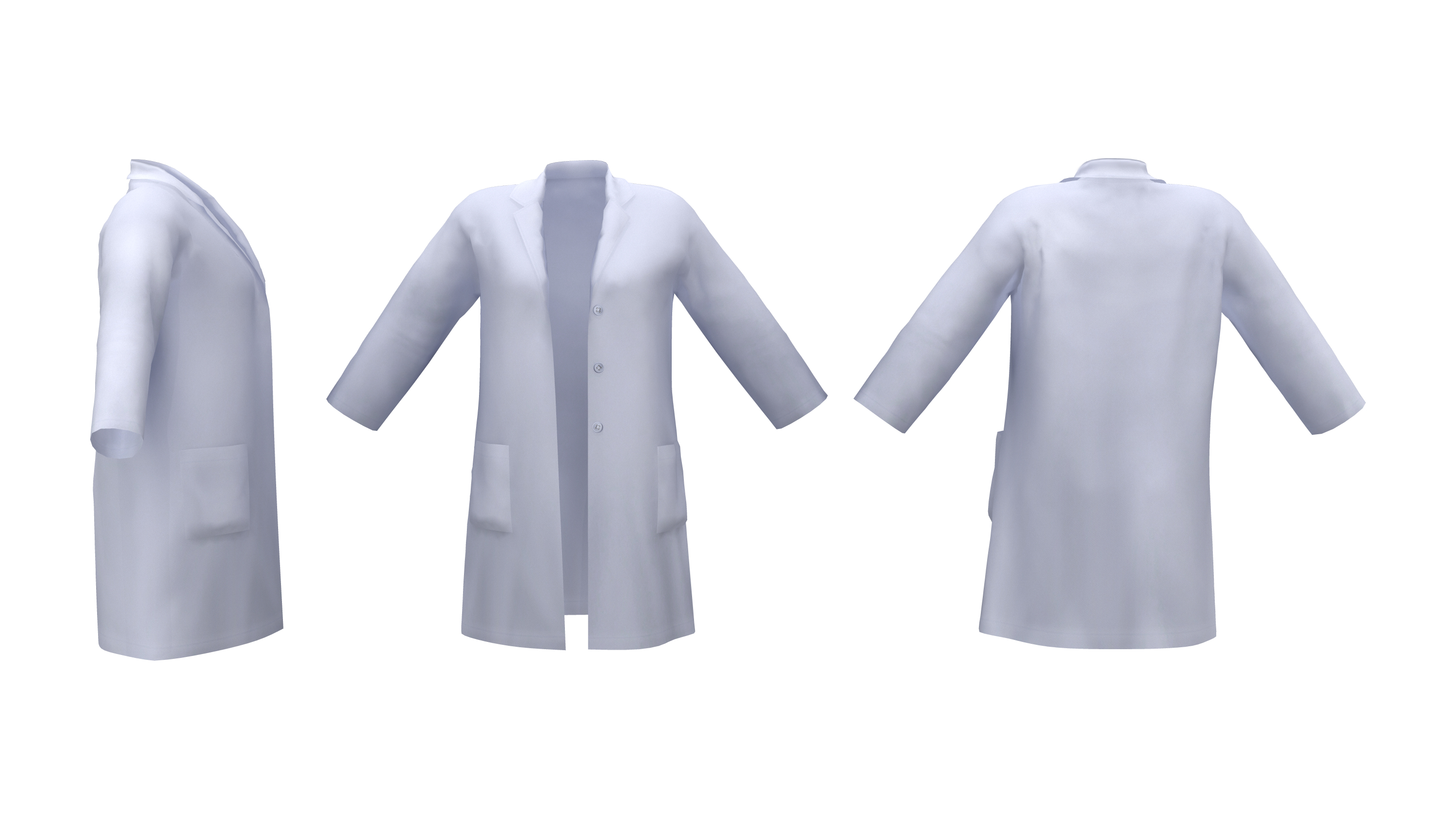 Ladies Lab Coat 3D model - TurboSquid 1760249