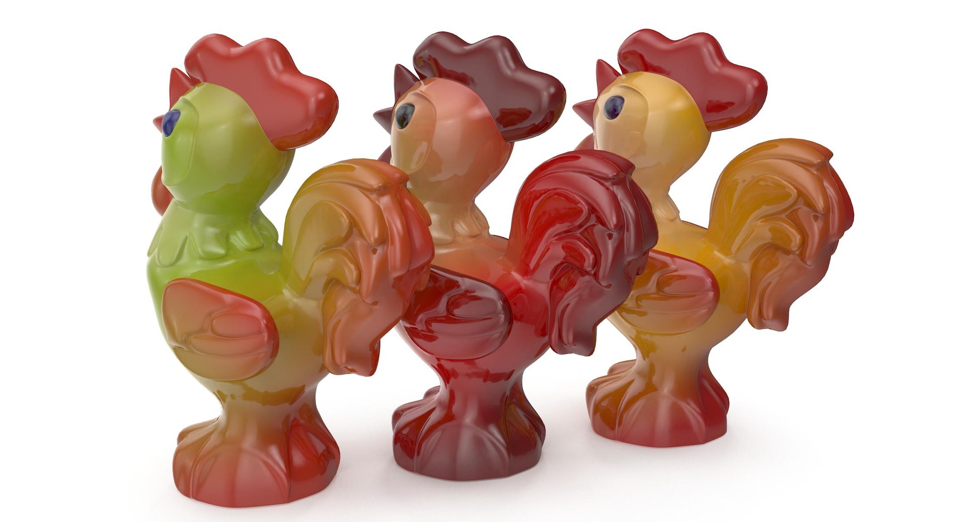 plastic roosters 3d model