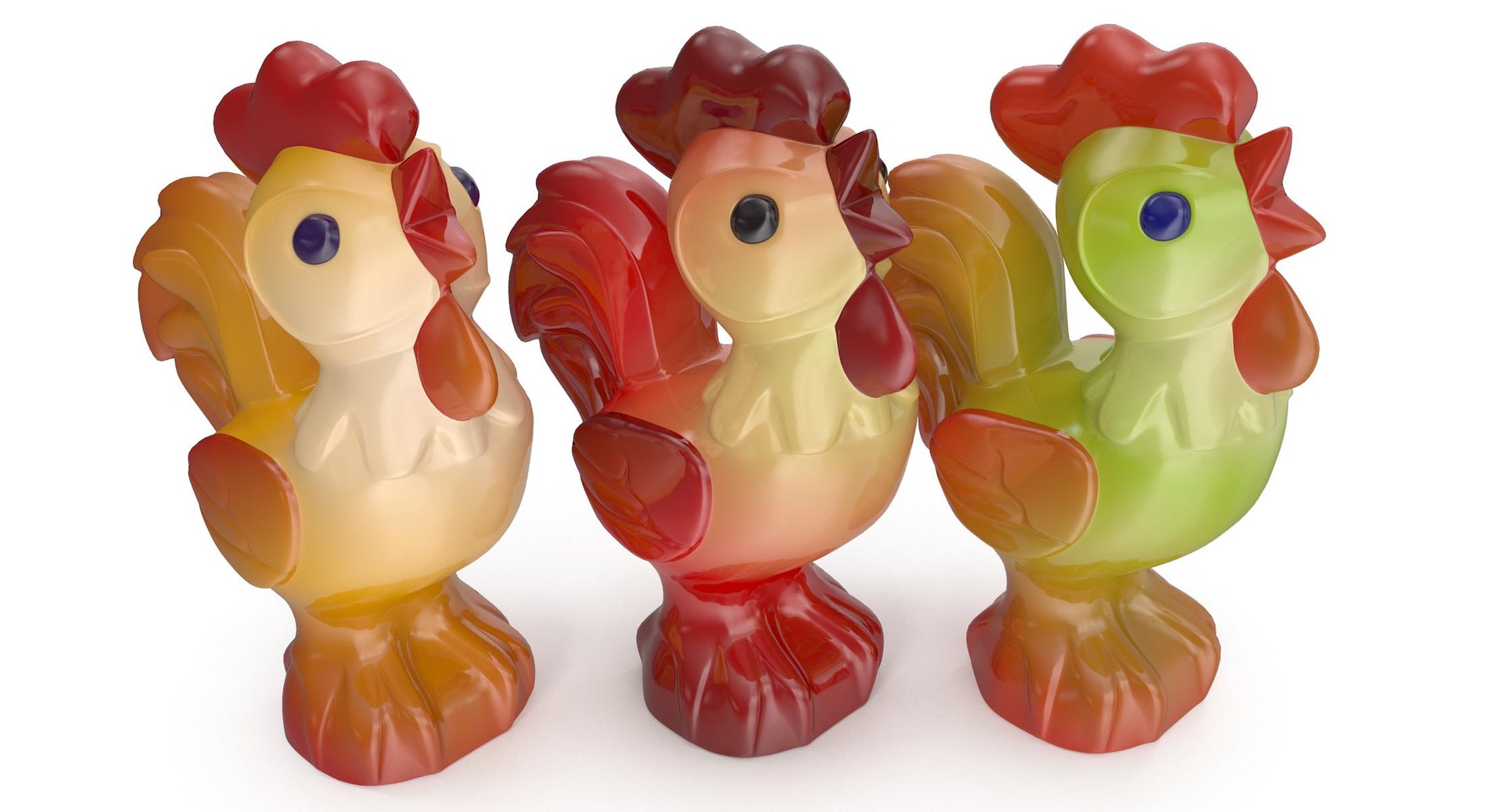plastic roosters 3d model