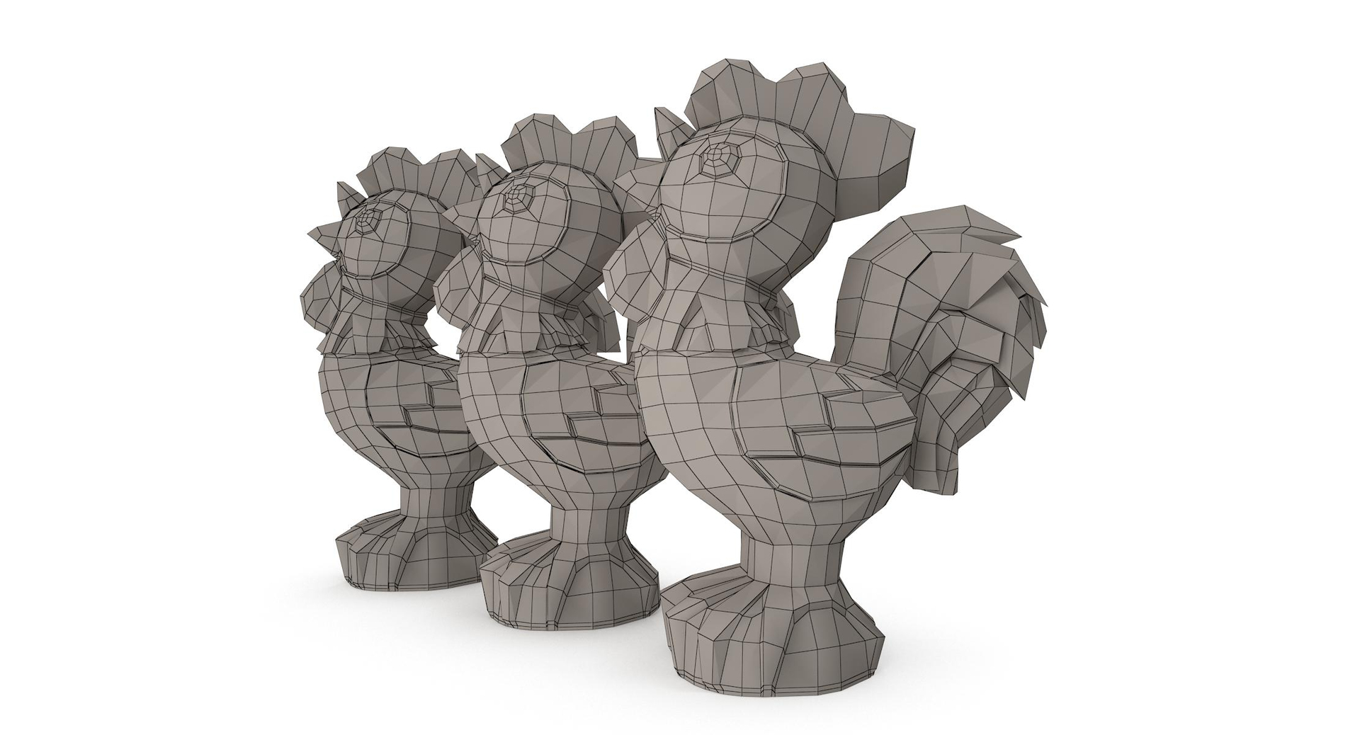 plastic roosters 3d model