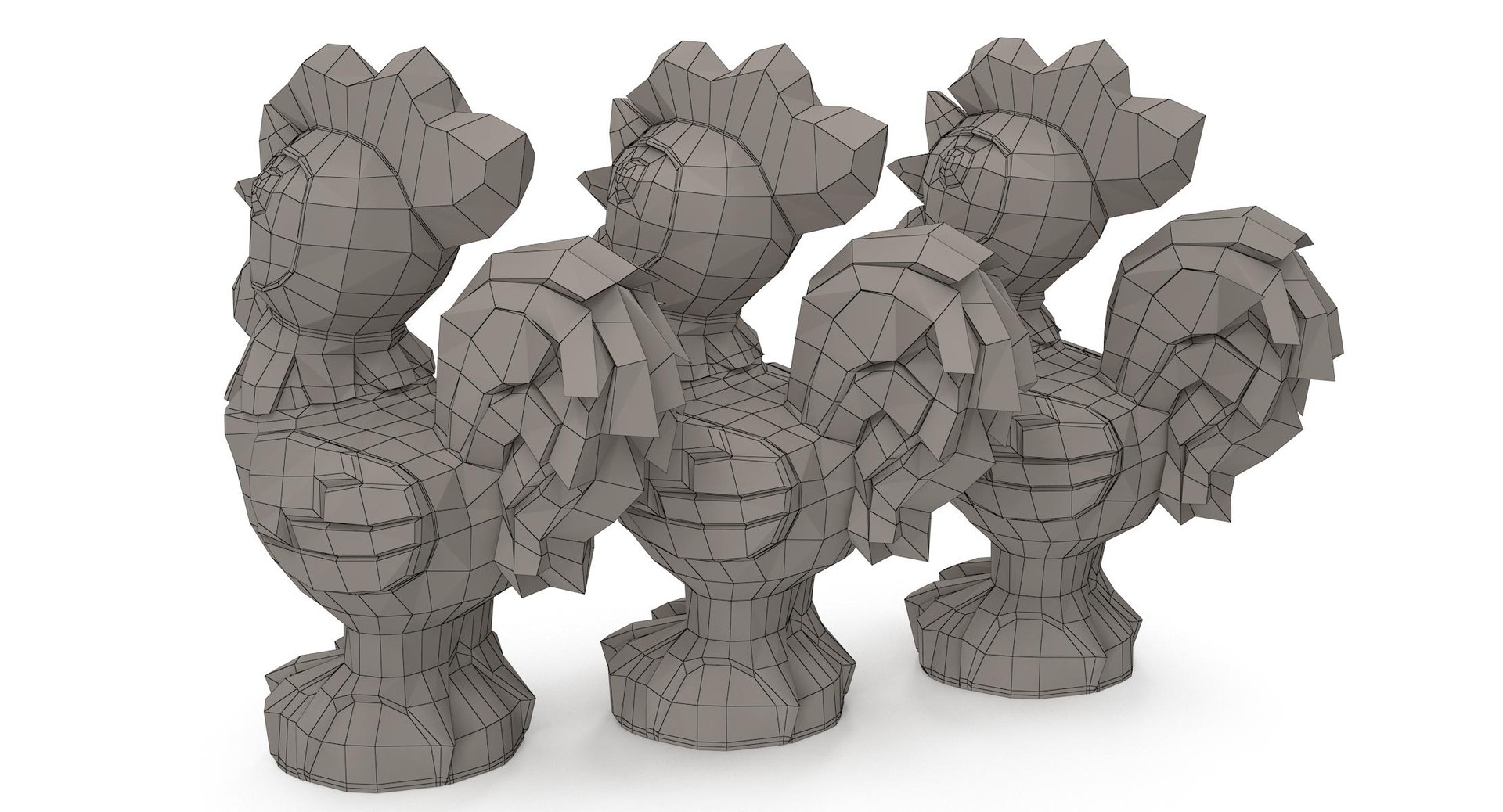 plastic roosters 3d model