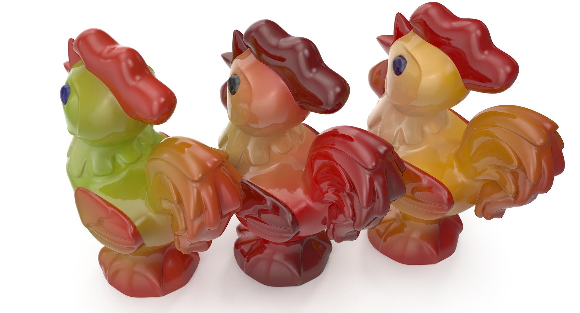 plastic roosters 3d model