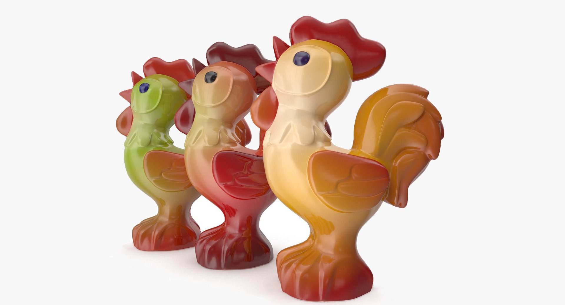 plastic roosters 3d model