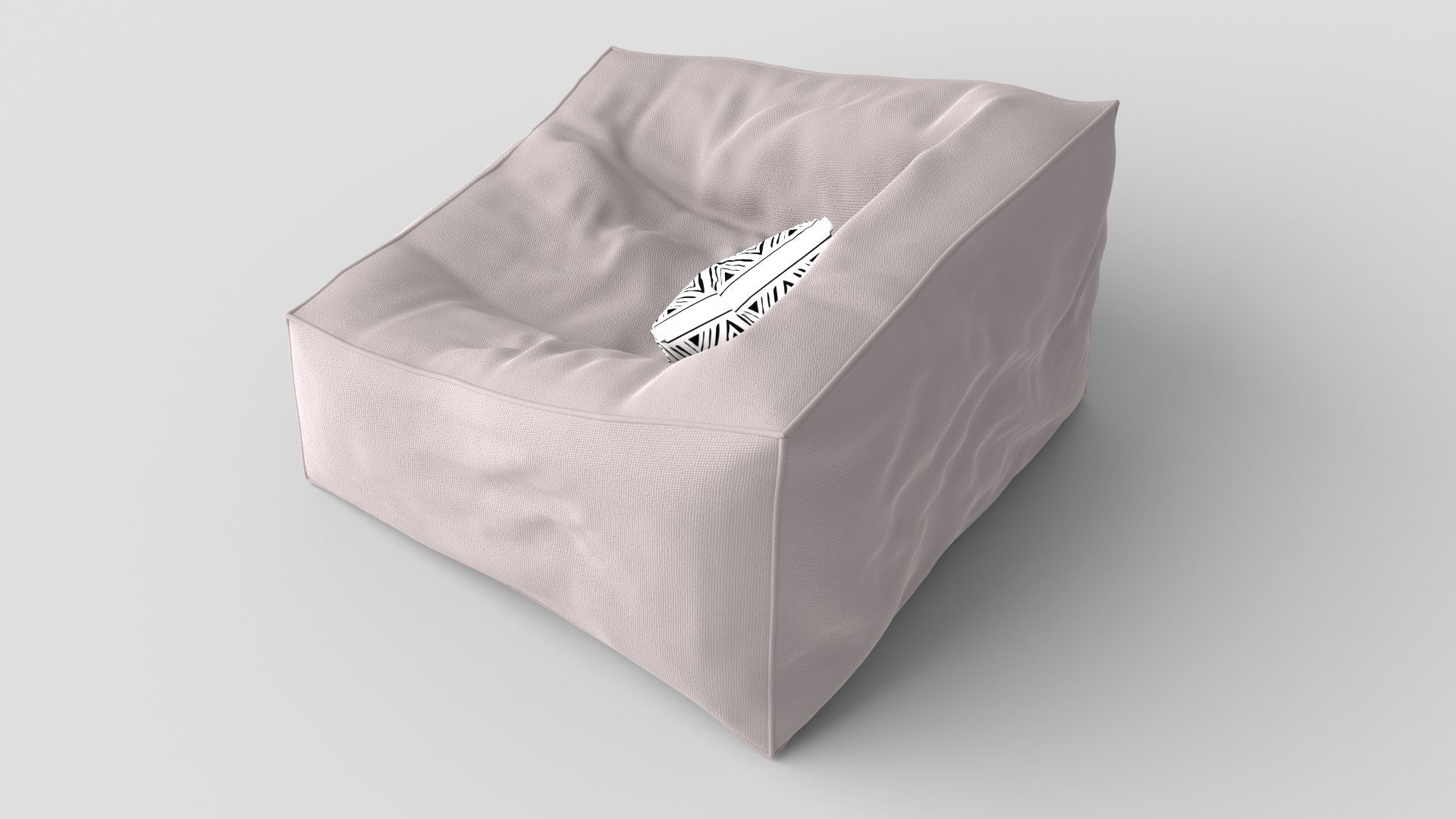 Bean Bag Square Chair With Pillow 3D Model - TurboSquid 1832748