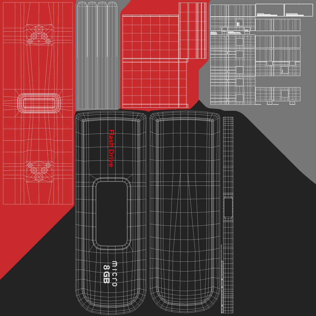 3D Two Detailed USB Flash Drivers Model - TurboSquid 2114347