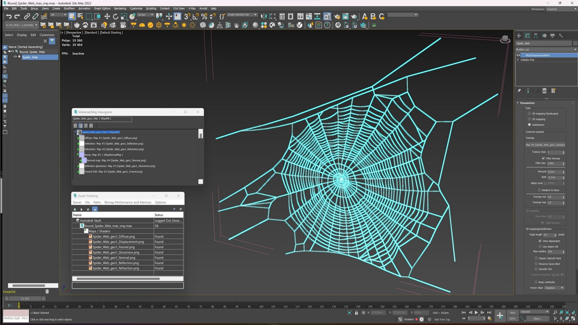 3D Round Spider Web Model - TurboSquid 2206787