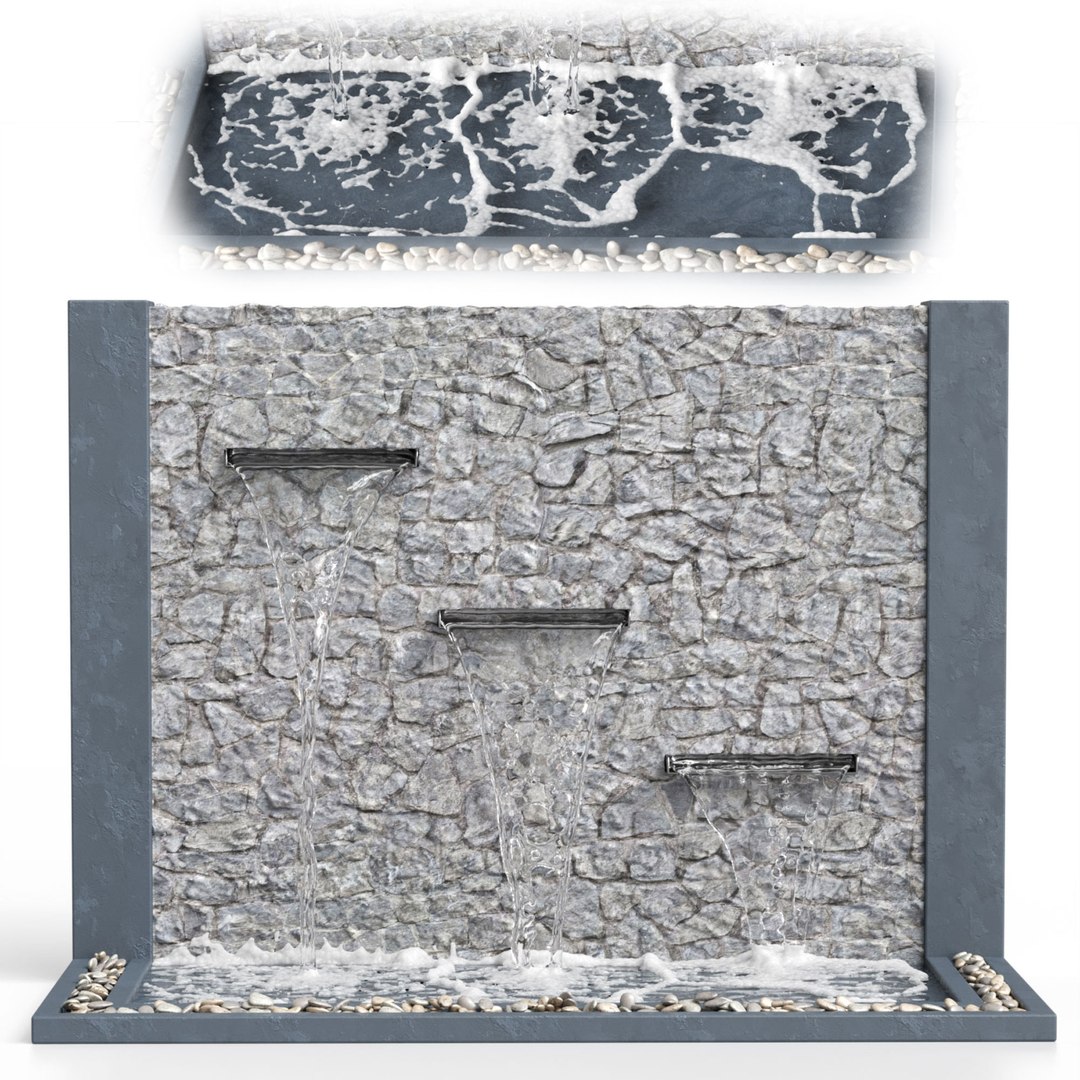 3D Waterfall Wall - TurboSquid 2150716