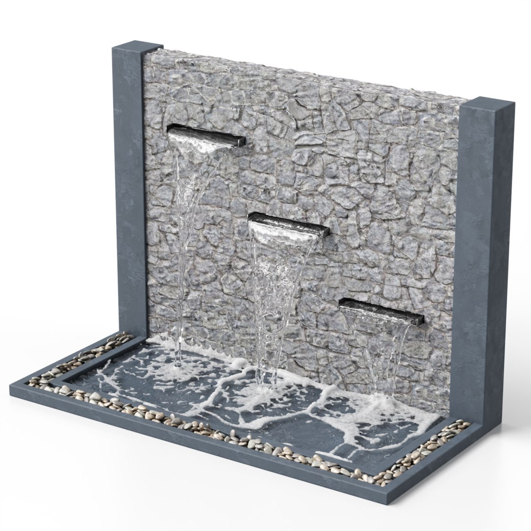 3D Waterfall Wall - TurboSquid 2150716