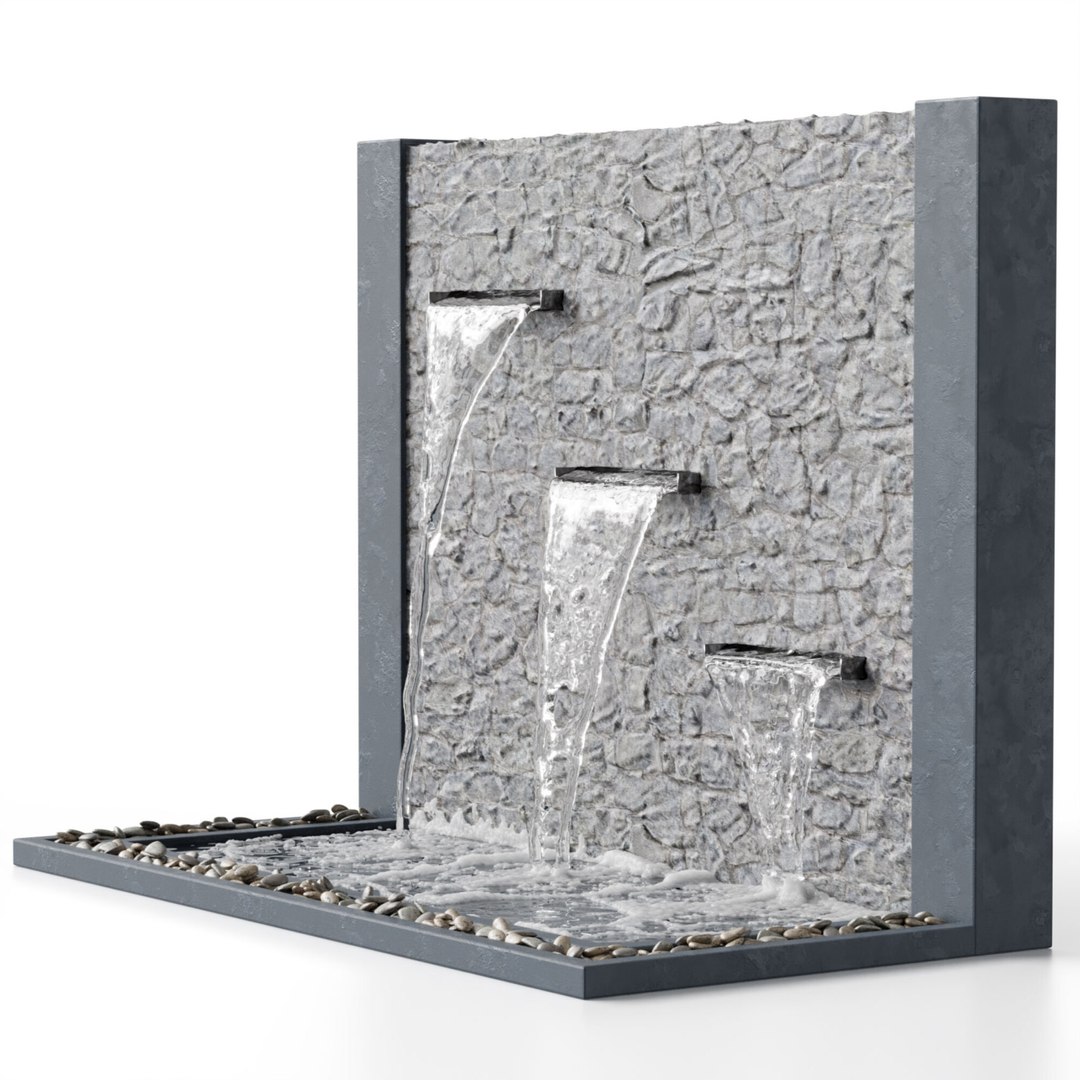 3D Waterfall Wall - TurboSquid 2150716