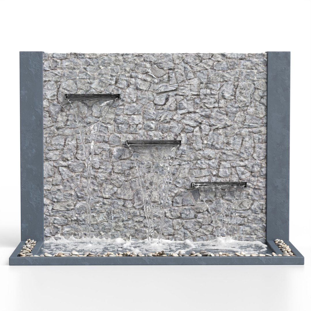 3D Waterfall Wall - TurboSquid 2150716