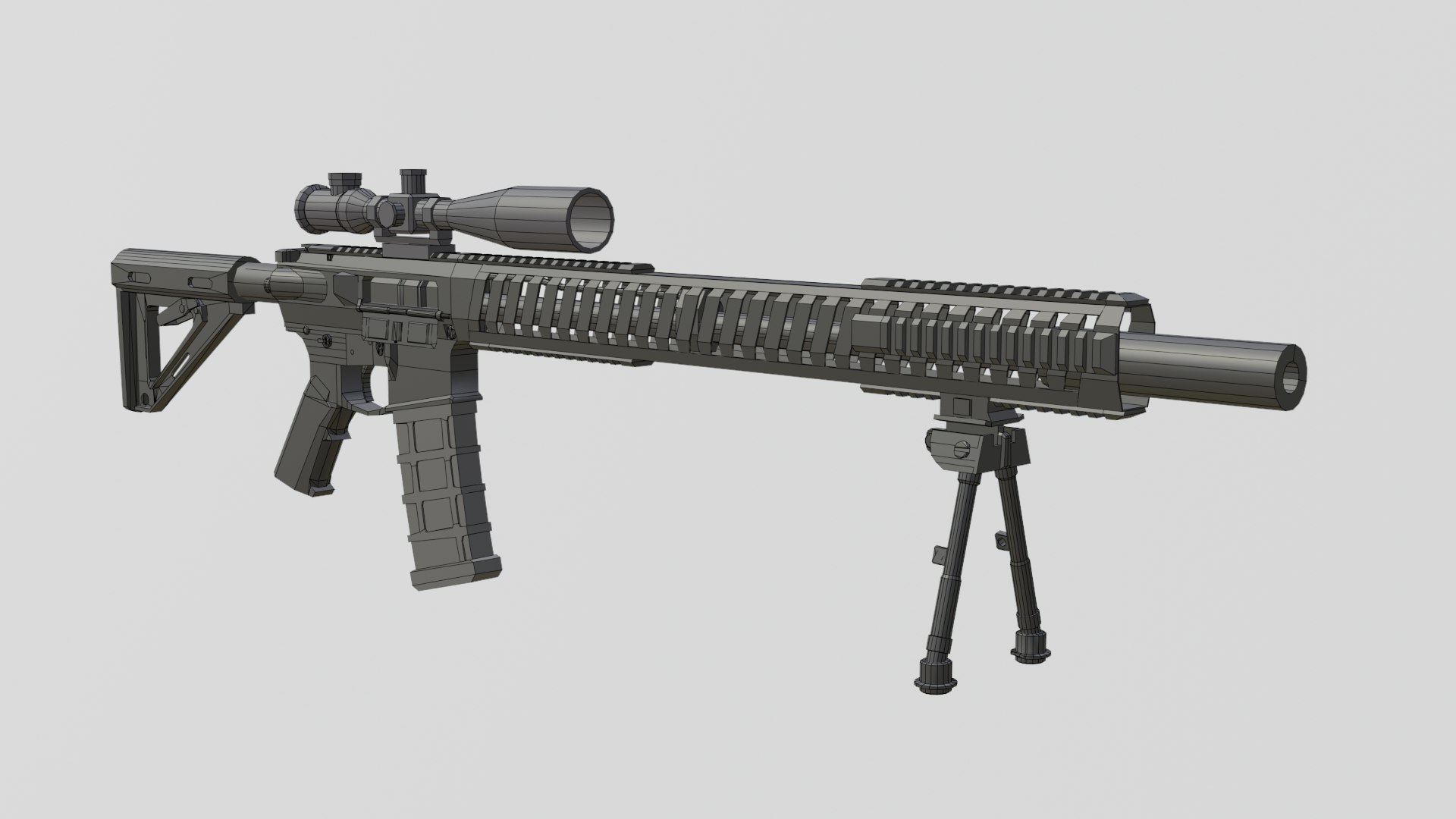 Set Of 4 Modified AR-15 DMR 3D Model - TurboSquid 2133316