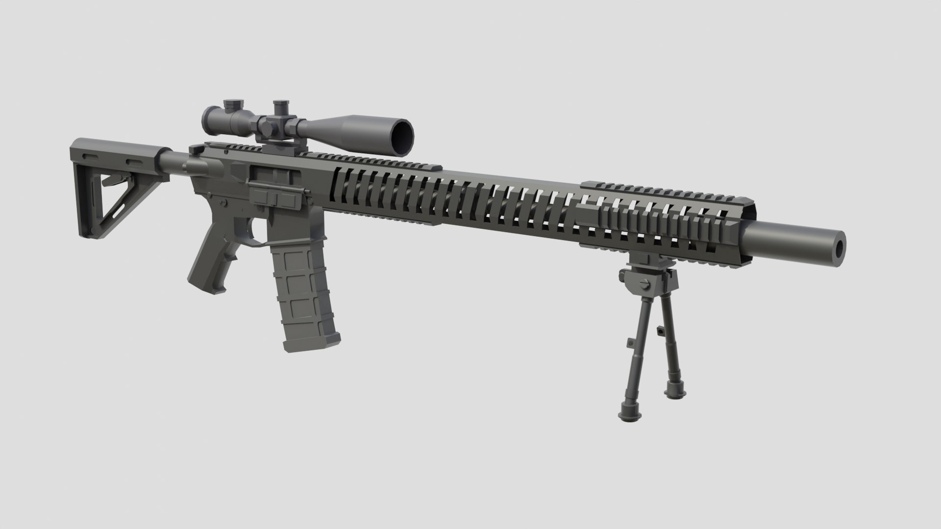 Set Of 4 Modified AR-15 DMR 3D Model - TurboSquid 2133316