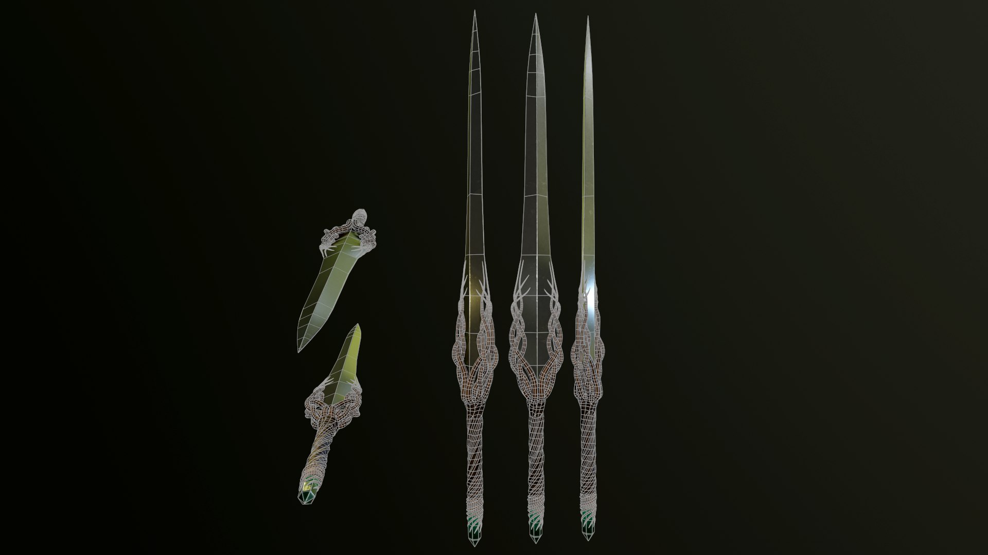 Low-Poly Model Swords Pack 3D Model - TurboSquid 1756875