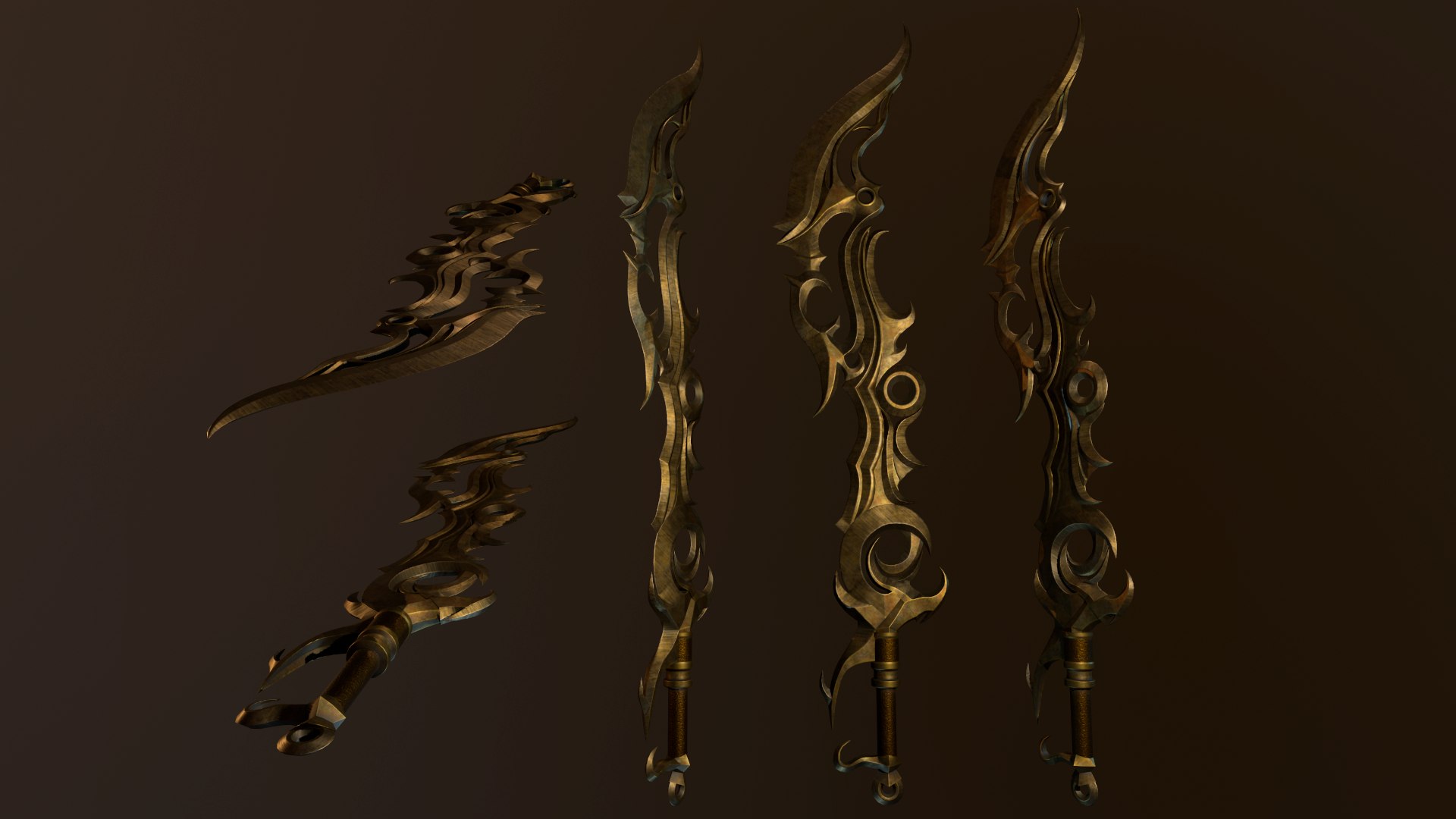 Low-Poly Model Swords Pack 3D Model - TurboSquid 1756875