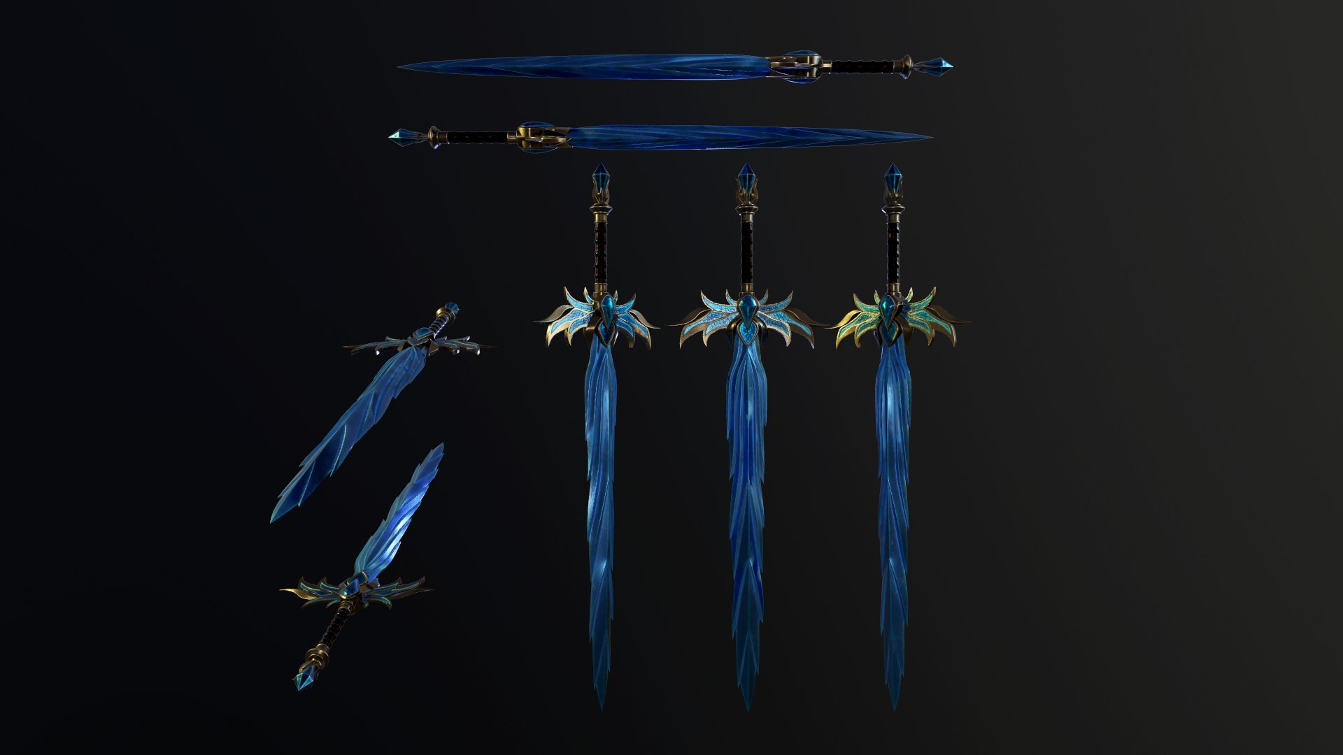 Low-Poly Model Swords Pack 3D Model - TurboSquid 1756875