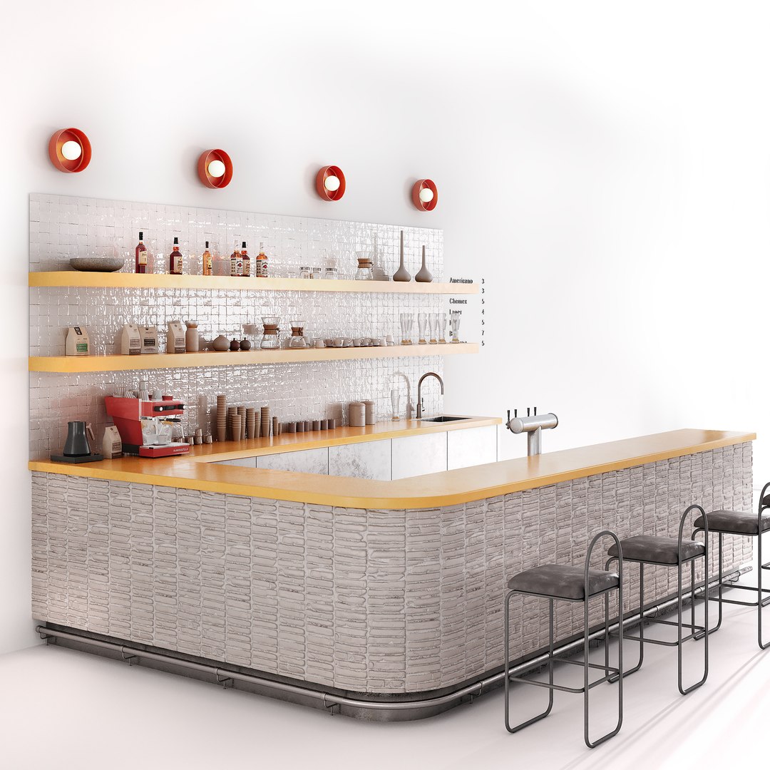 Bright Bar Counter 3D Model - TurboSquid 2219404