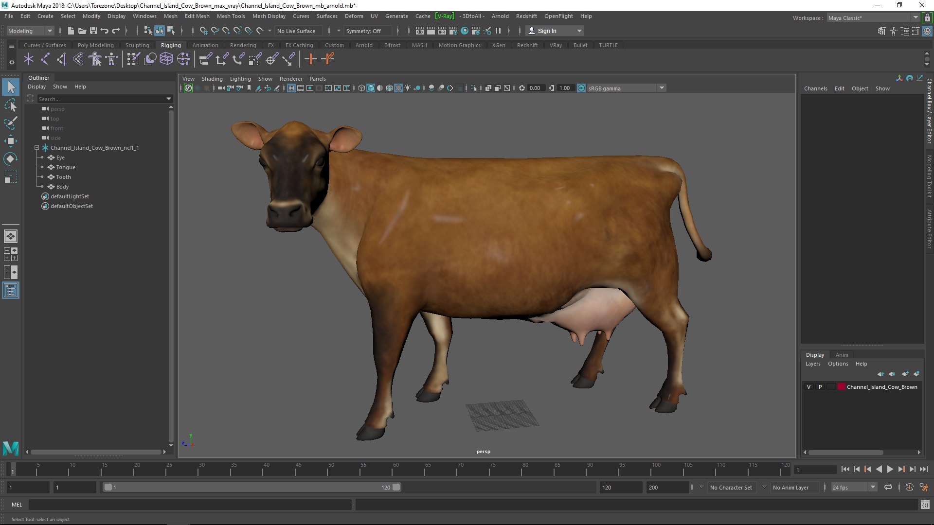 Channel Island Cow Brown Model - TurboSquid 2312375
