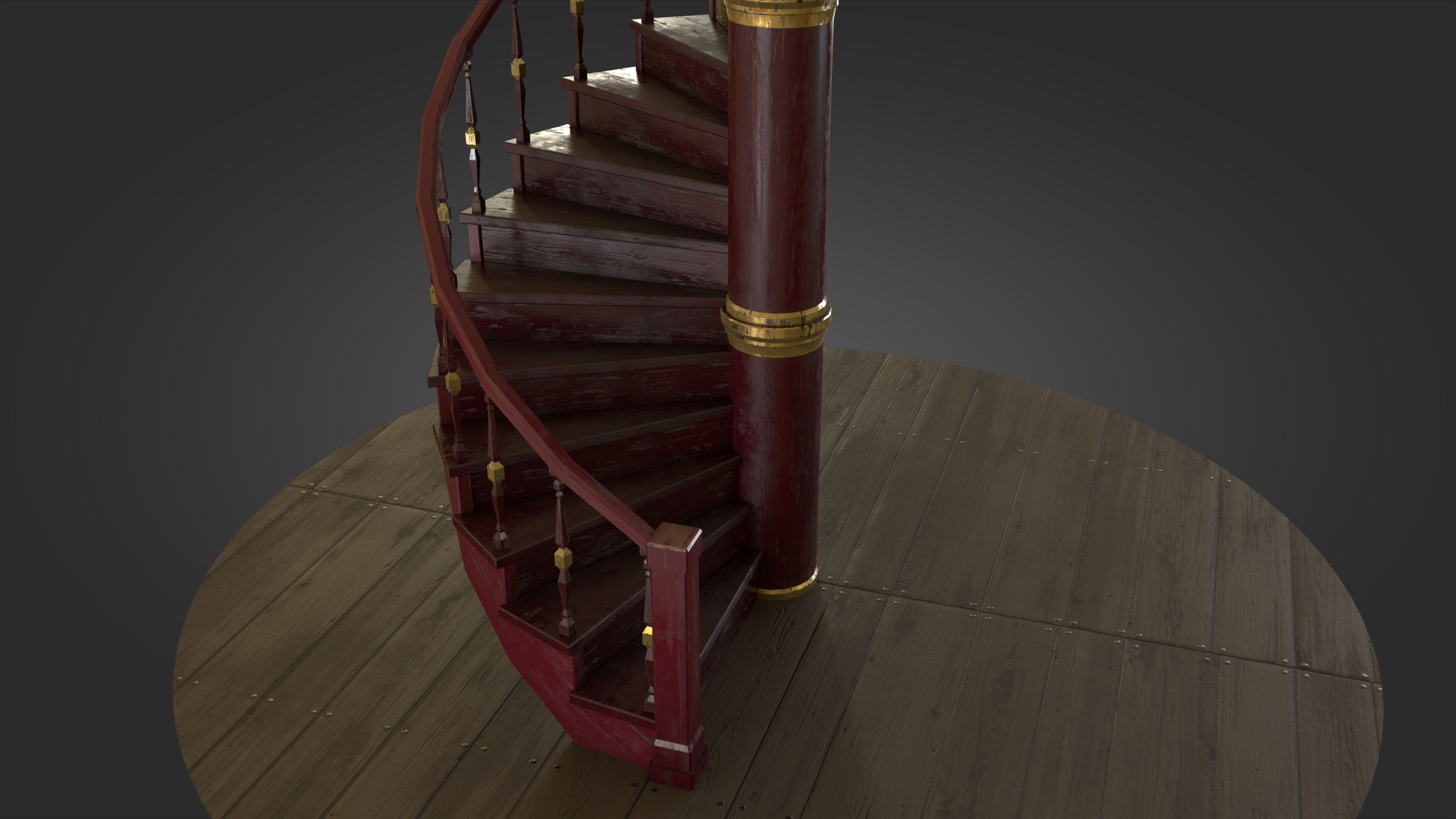 Antike Wendeltreppe Rot - PBR 3D-Modell - TurboSquid 1834831