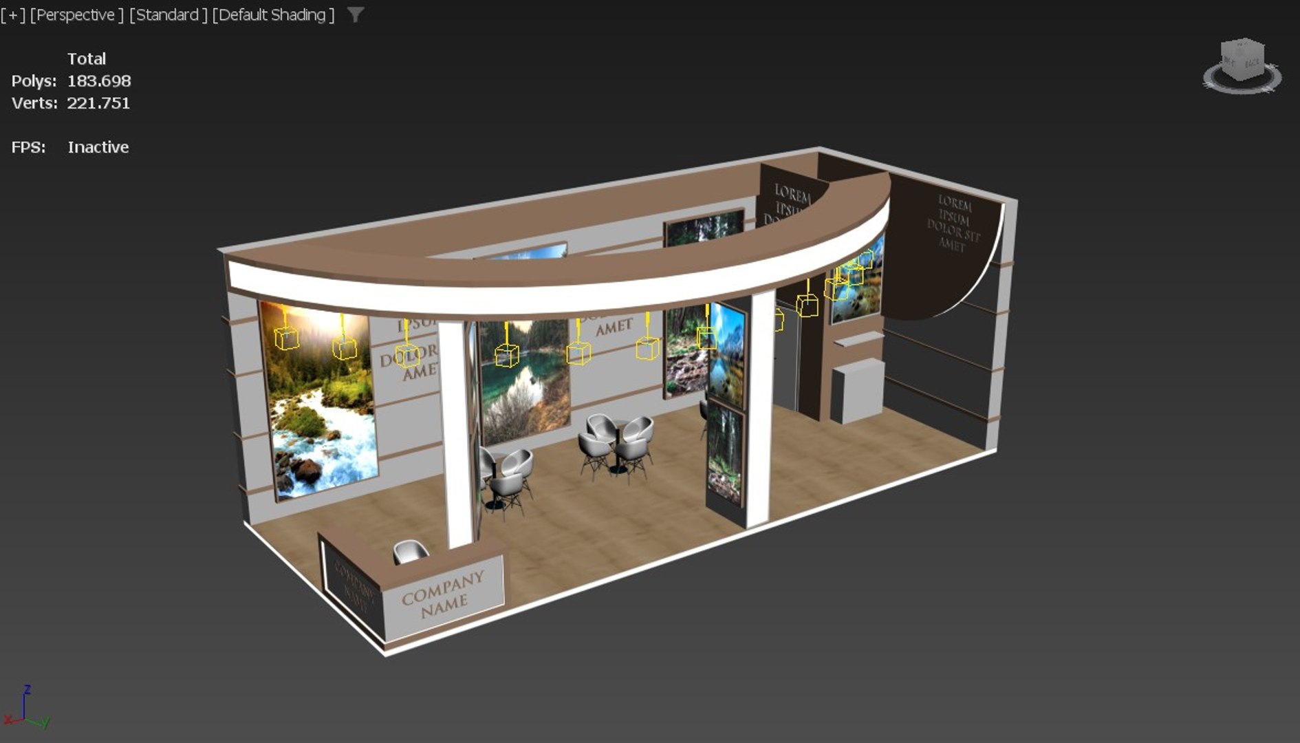 3D Booth Exhibition Stand Stall 12x5m Height 450 cm 2 Side Open 3D model - TurboSquid 2120038