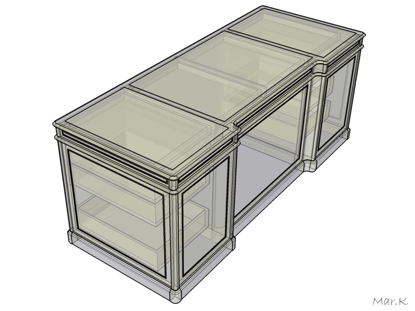 3d Writing Desk Model
