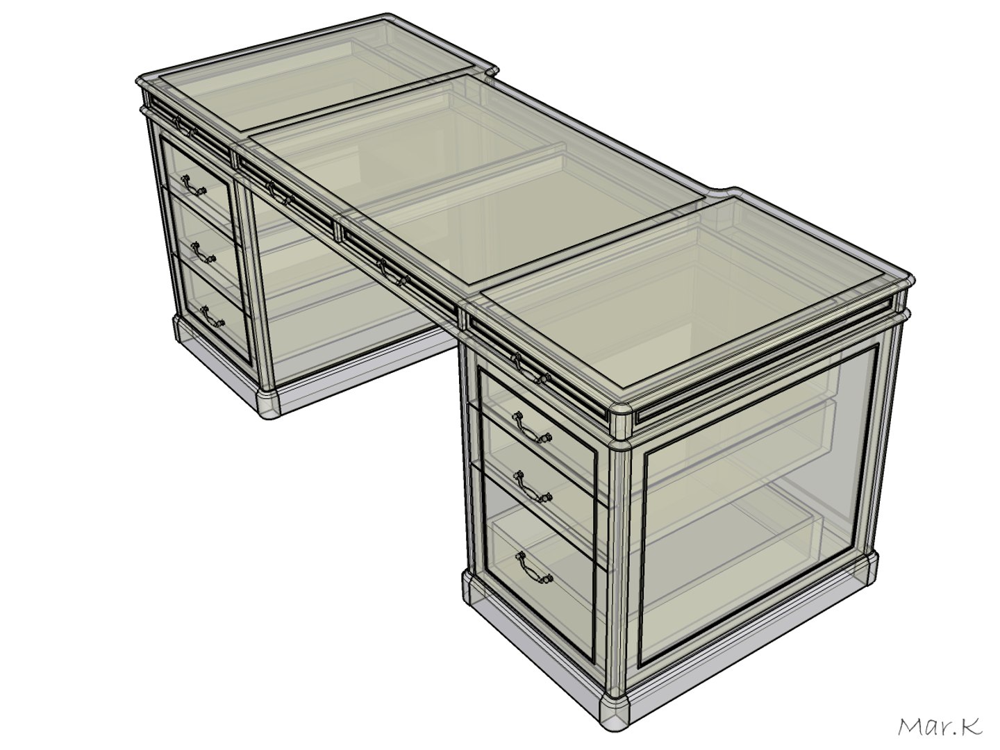 3d Writing Desk Model