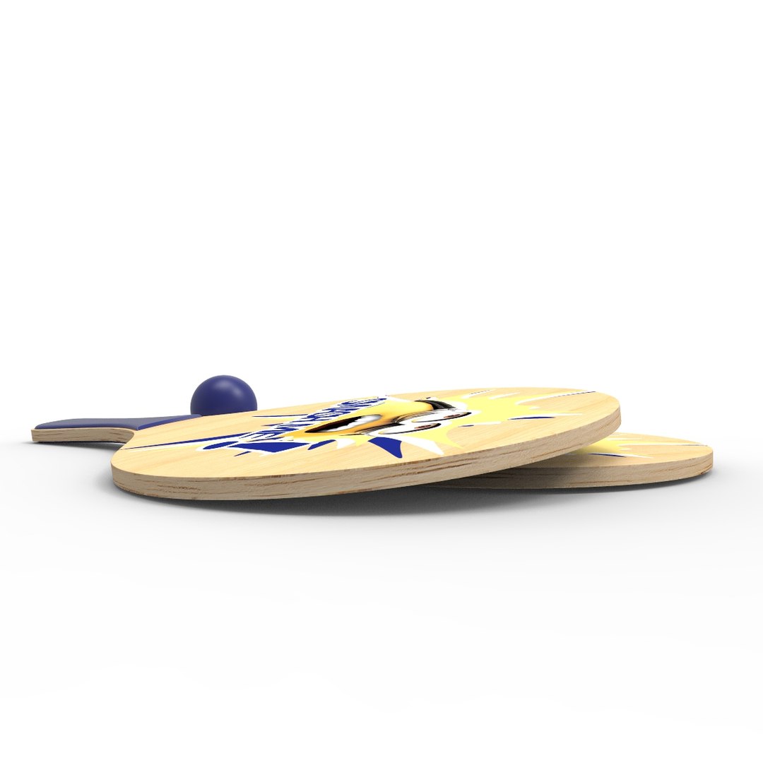3d Wooden Beach Paddle Racket Model