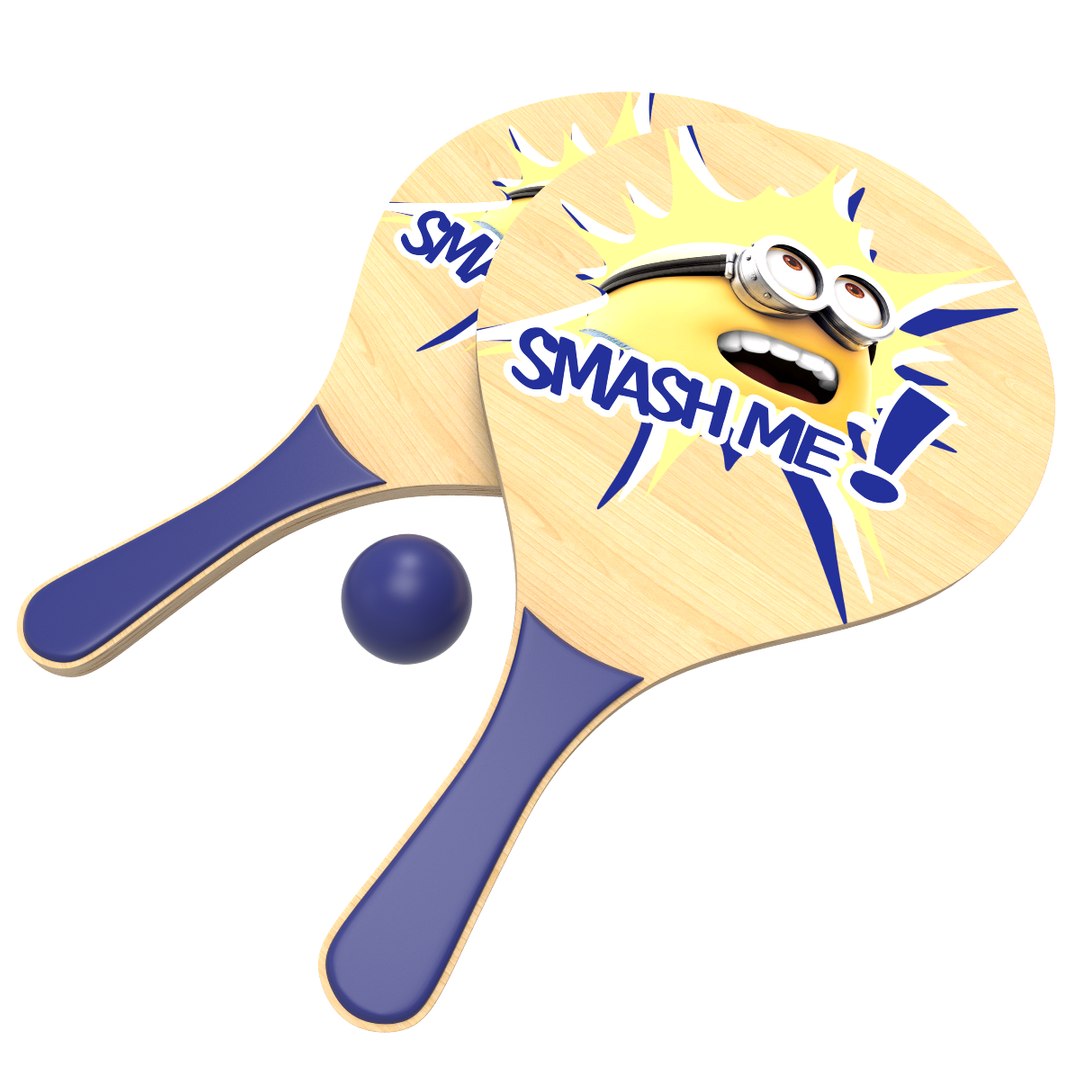 3d Wooden Beach Paddle Racket Model