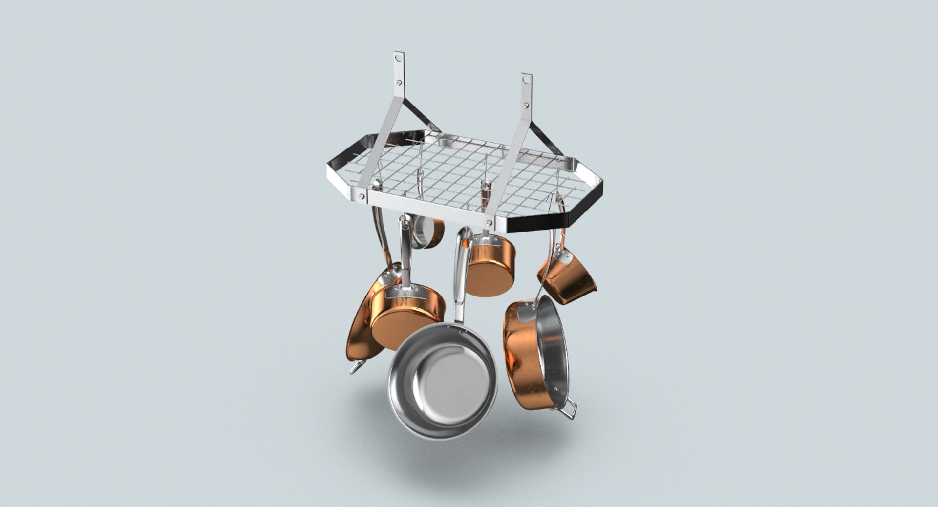 Kitchen-pan-rack-02---set 3D Model - TurboSquid 1315179