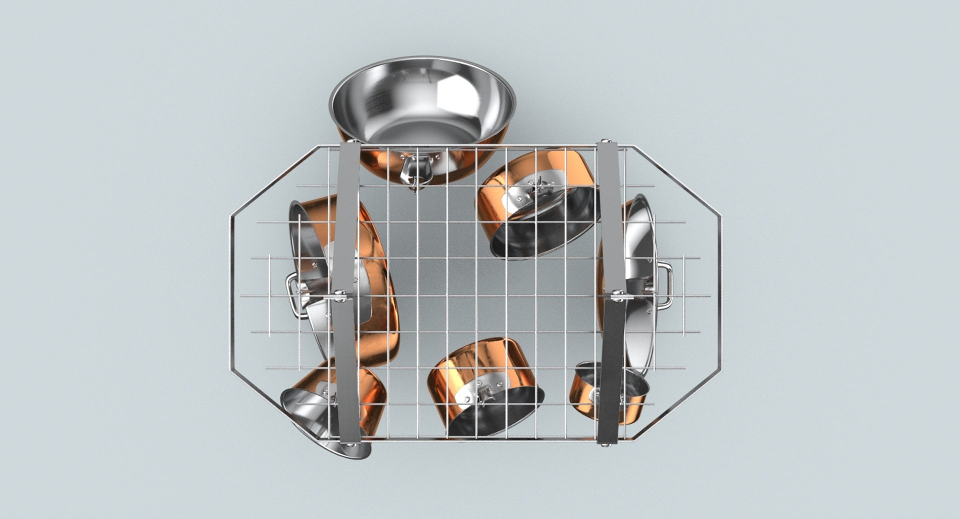Kitchen-pan-rack-02---set 3D Model - TurboSquid 1315179