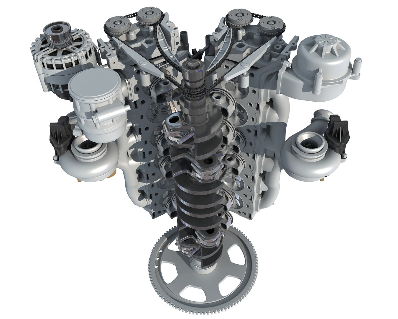 3D v12 engine cutaway - TurboSquid 1414544