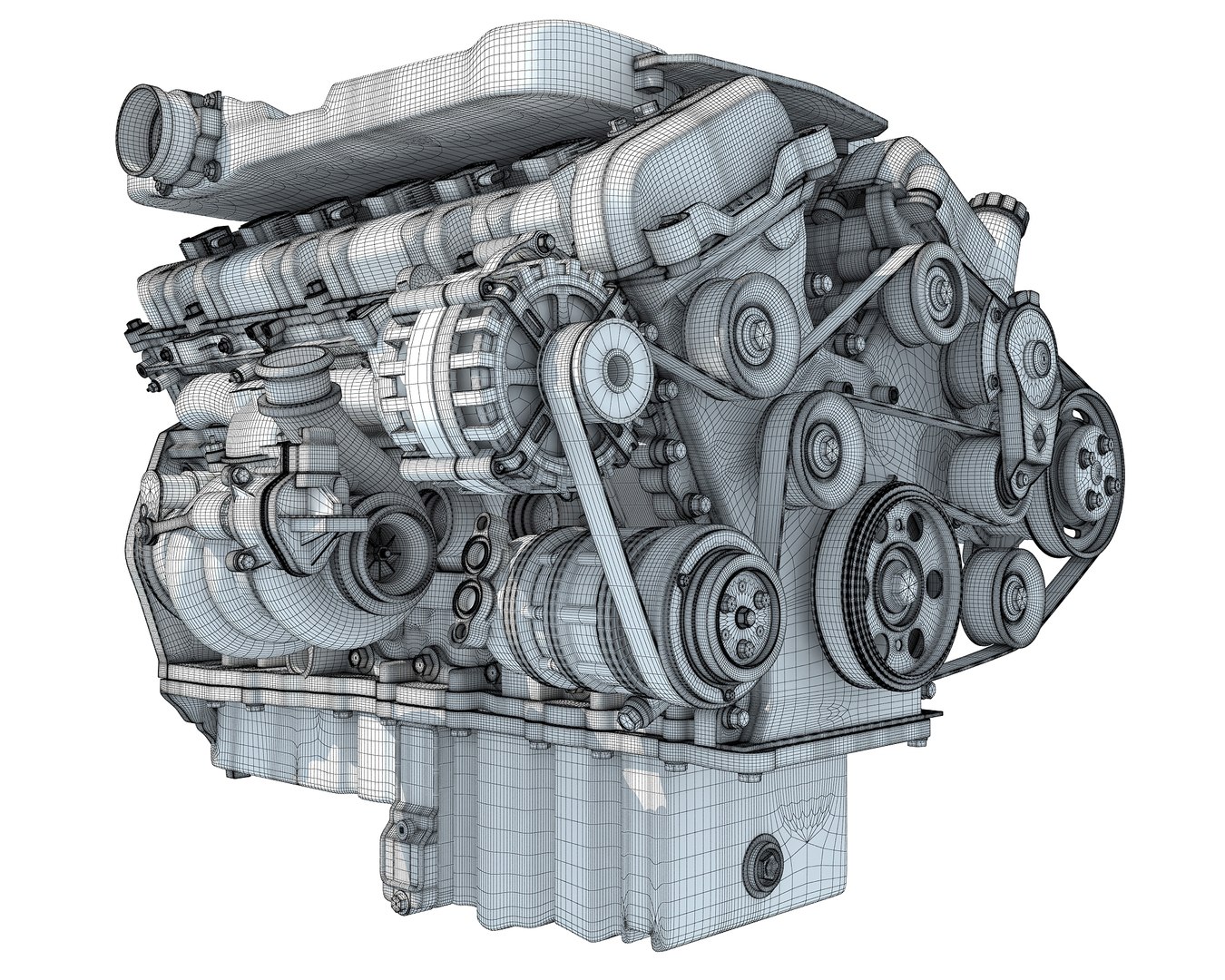 3D v12 engine cutaway - TurboSquid 1414544