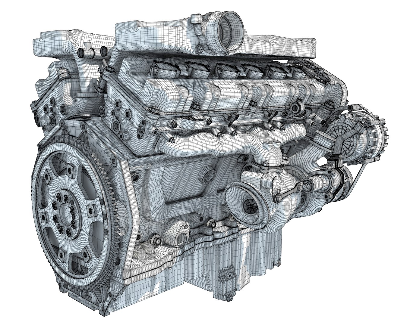 3D v12 engine cutaway - TurboSquid 1414544