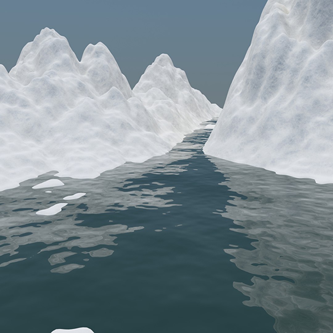 snow mountain day-night simulation max