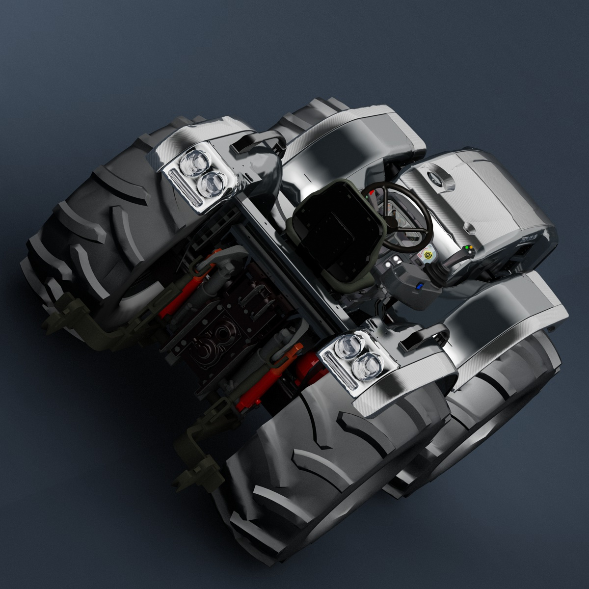 tractor engine diesel 3d model