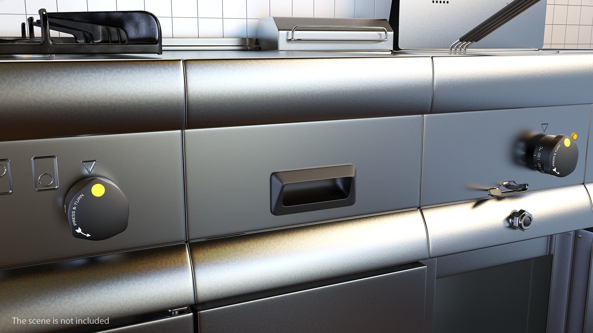 Inox Worktop Drawers 3D Model - TurboSquid 1446837