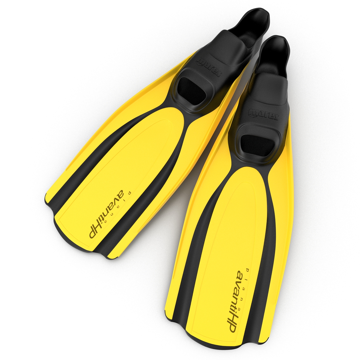 swim fins 2 yellow 3d c4d