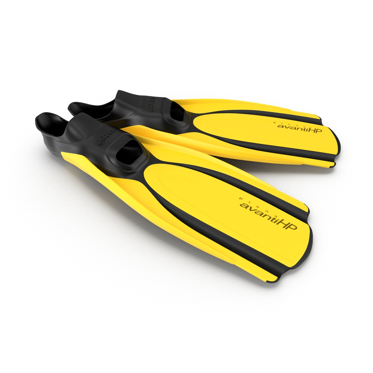swim fins 2 yellow 3d c4d